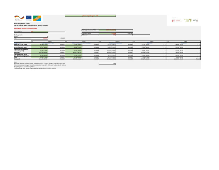 Annex 4 Working Aid. Budget and Contributions | PDF | Consortium | Euro