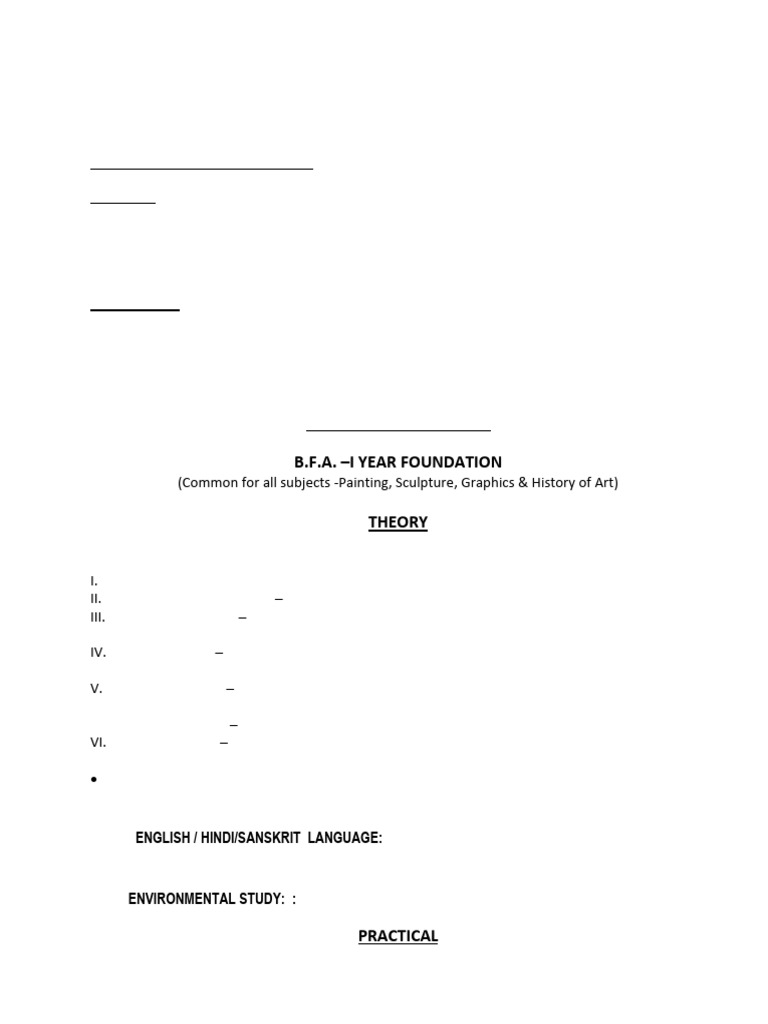 (1.4) Bfa History of Art Syllabus & Exam Scheme | PDF
