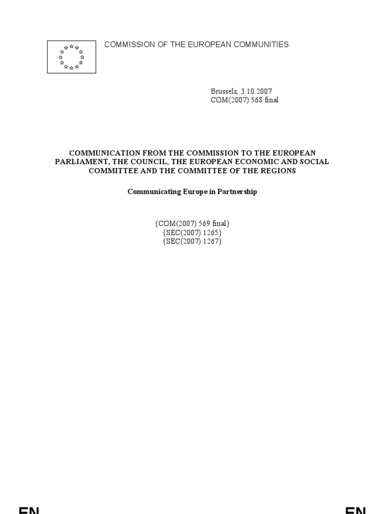 EN EN: Commission of The European Communities | PDF | Member State Of ...