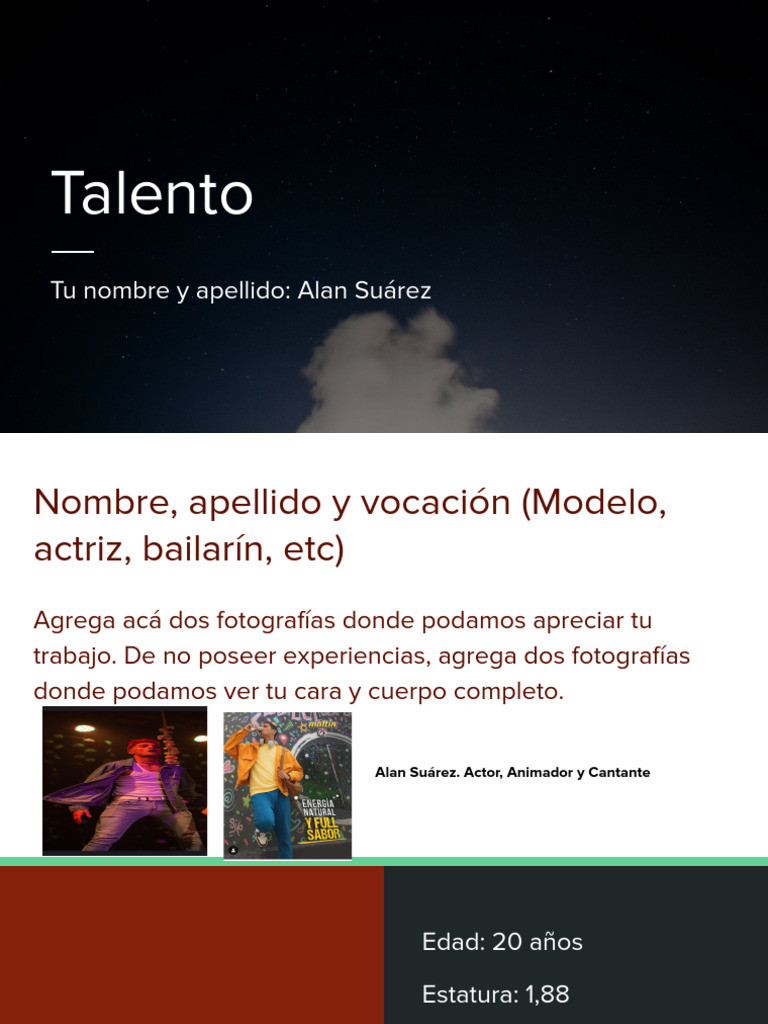 Alan Suarez Ficha de Talento | PDF