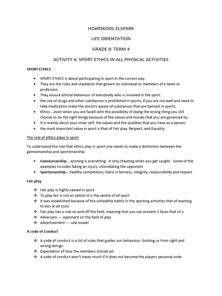 Grade 9 LO 17 Aug Activity 4 Term 4 | PDF