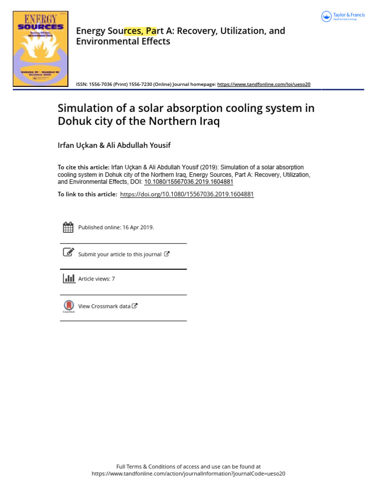 solar absorption cooling system مهم | PDF