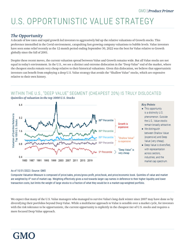 U.S. Opportunistic Value Strategy - Product Primer | PDF