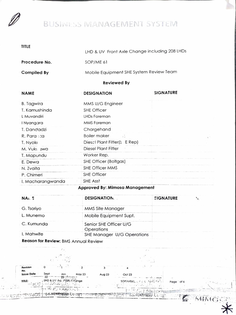 LHD Front Axle Change SOP | PDF | Crane (Machine) | Transportation ...