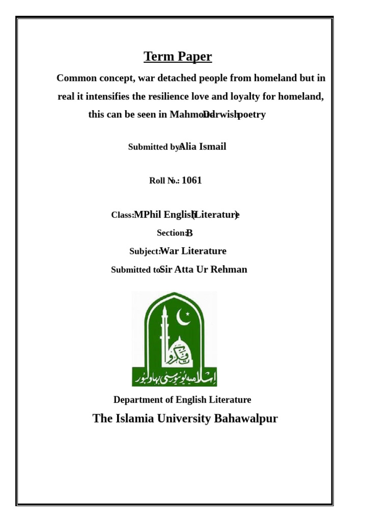 Alia Ismail Roll No. 1061 (F) | PDF