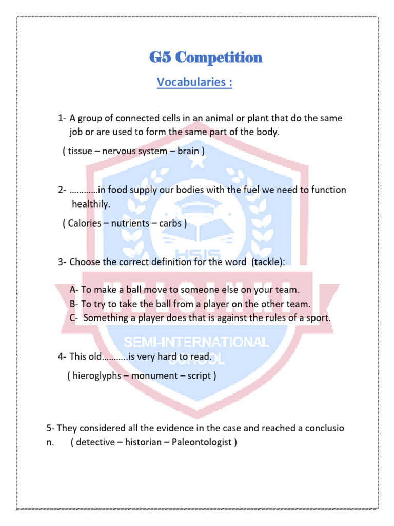 G5 Competition | PDF