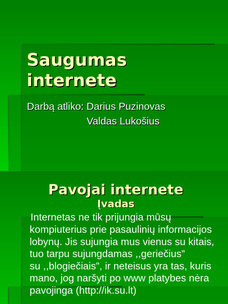 Saugumas Internete Skaidres (Mokslobaze - LT) | PDF