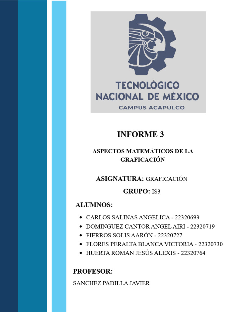 INFORME 3 - Aspectos Matemáticos De La Graficación | PDF