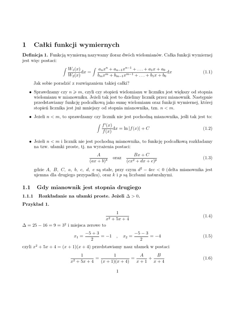 Calki Wymierne | PDF