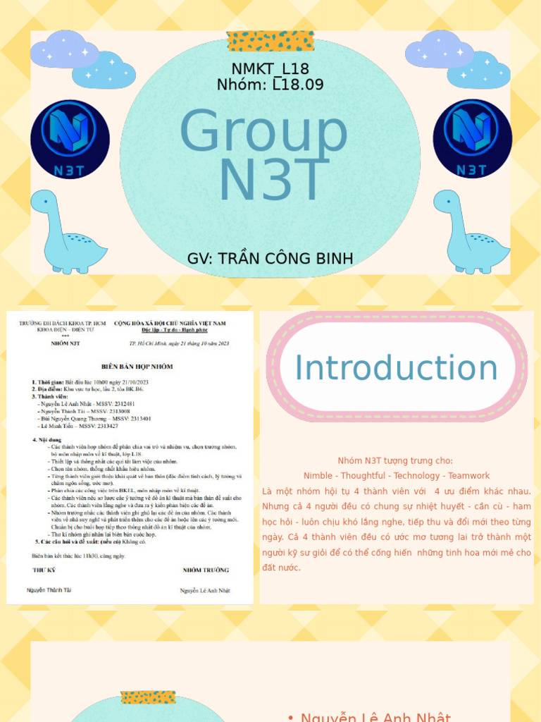 HK231 20231 EE1001 L18 Nhom09 2023 10 22 Gioi Thieu Nhom | PDF