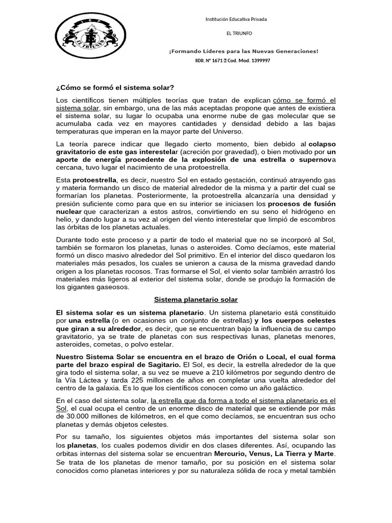 Sistema Solar Chapi Logo Triunfo | PDF