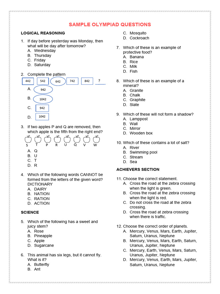 GD 2-Olympiad Questions | PDF