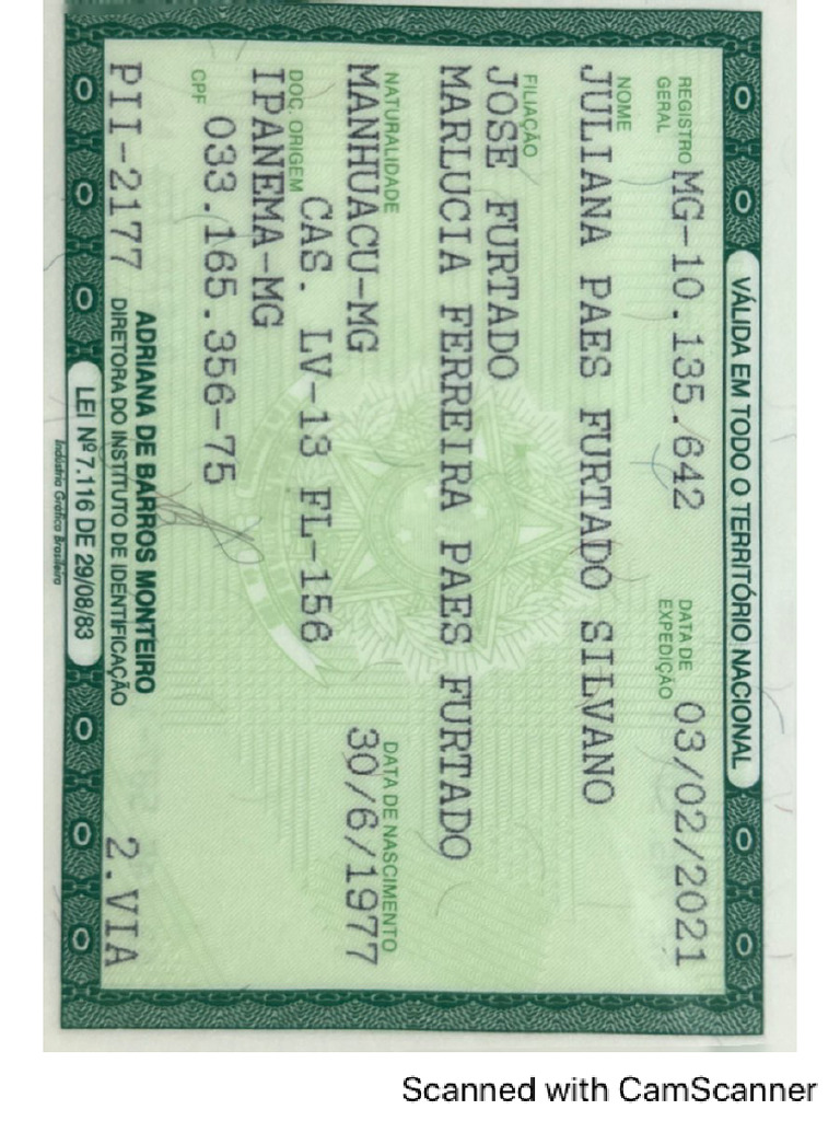 Identidade e CPF | PDF