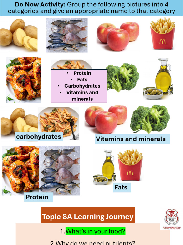 Topic 8A (Nutrition)- Lesson 1 | PDF