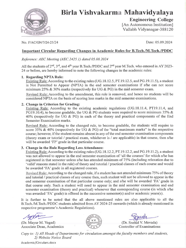 Important Circular For NPTA, LA Rules and Grading Criteria | PDF