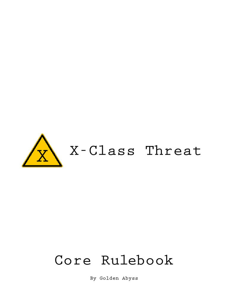 X-Class Threat Core Rulebook | PDF X-Class Threat Core Rulebook | PDF