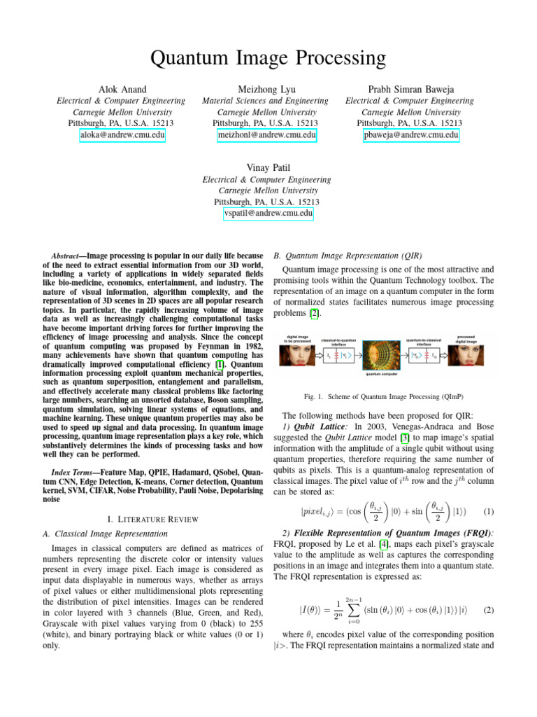 Quantum Image Processing | PDF