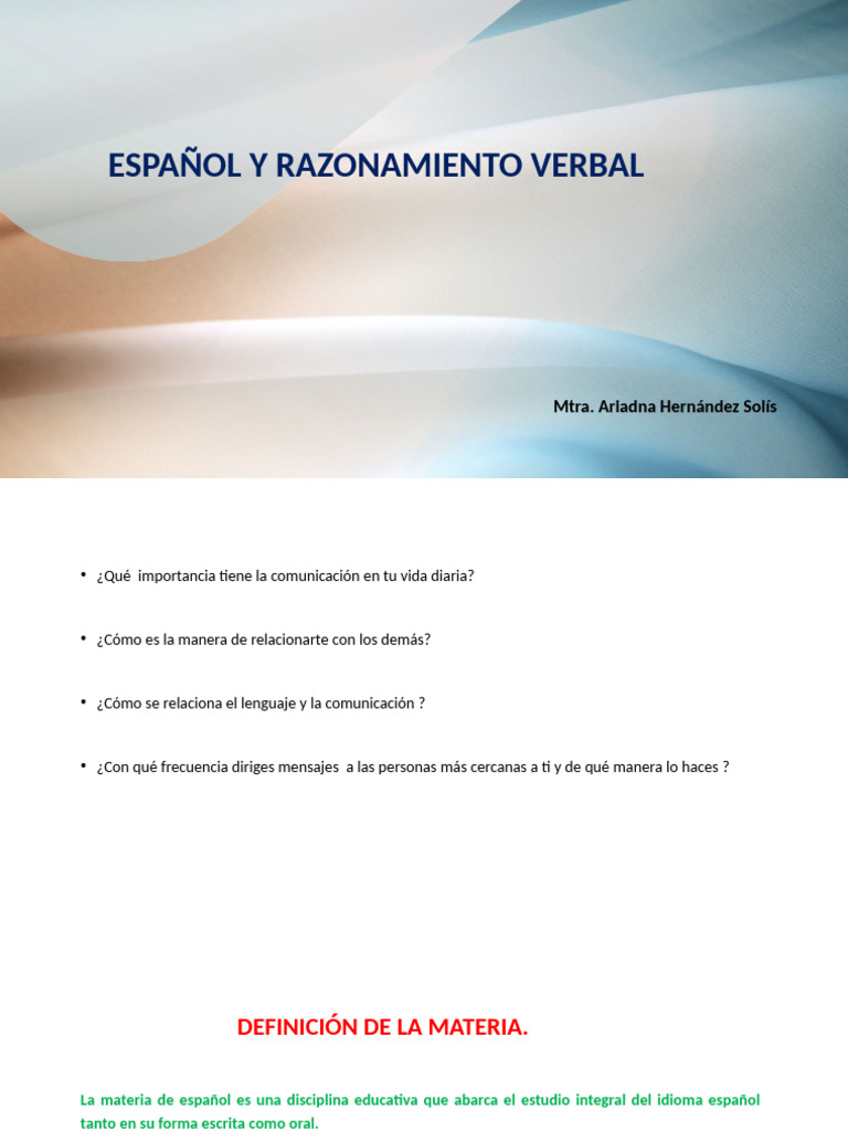 Español Proceso Comunicativo. 1 | PDF