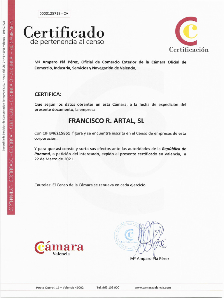 Certificado Censo Panamá Scan | PDF