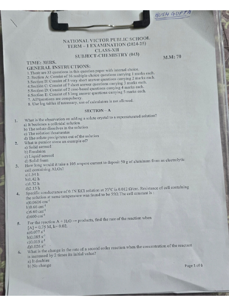 Term 1 Exam Nvps | PDF