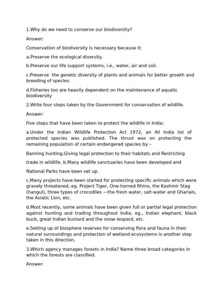 forest extra questions | PDF