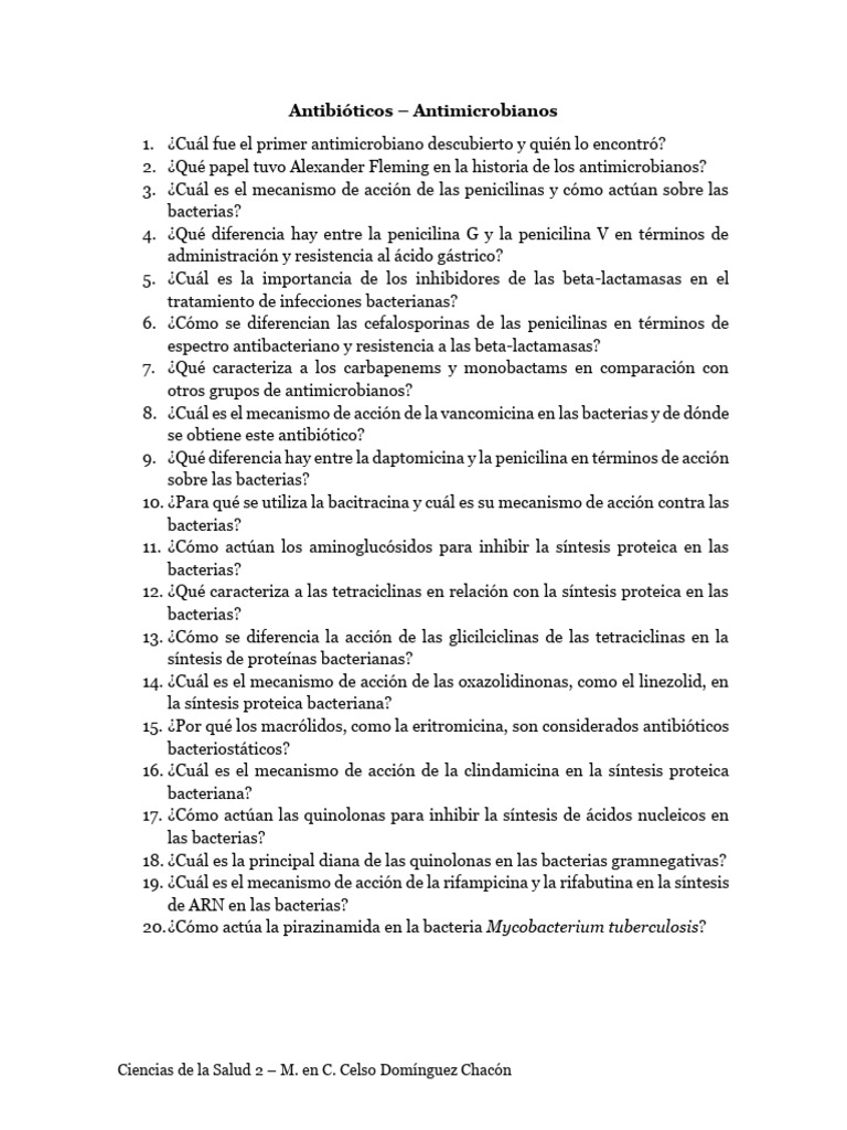 Antibióticos Antimicrobianos Pdf