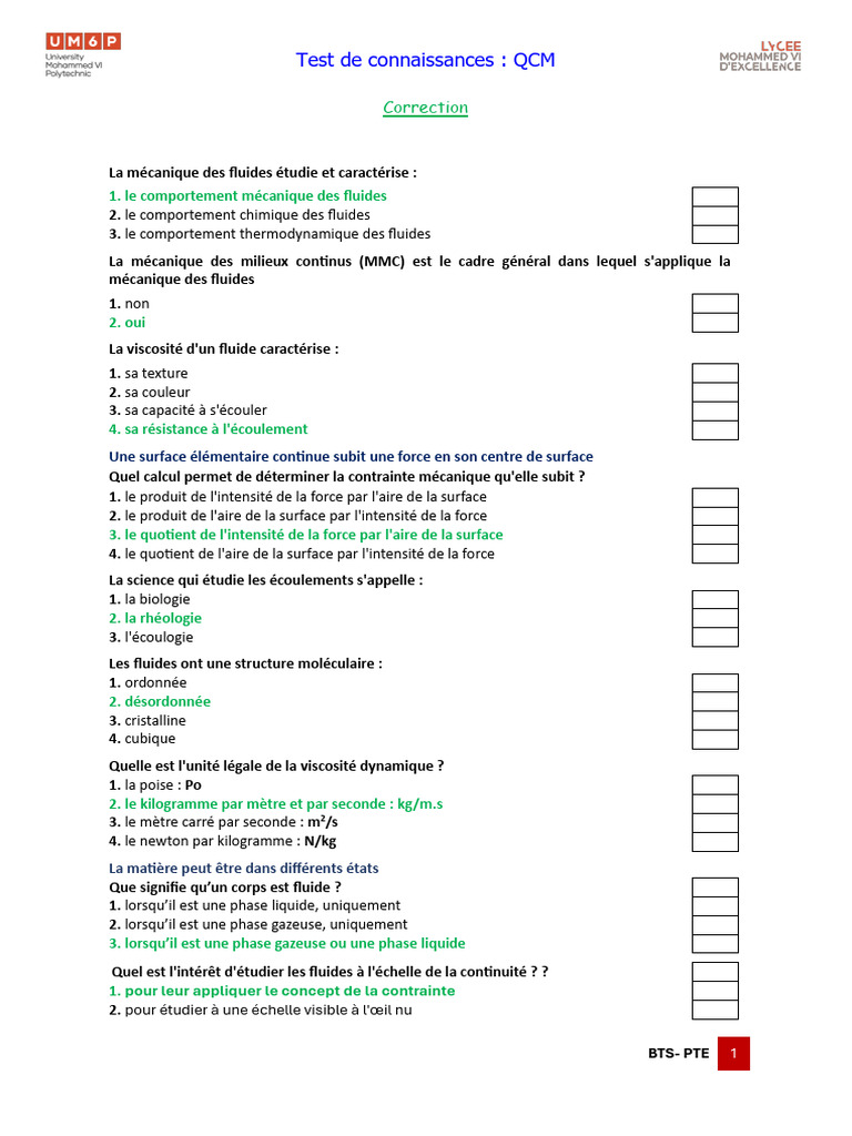 Test Diagnostic EH (PTE) Correction | PDF