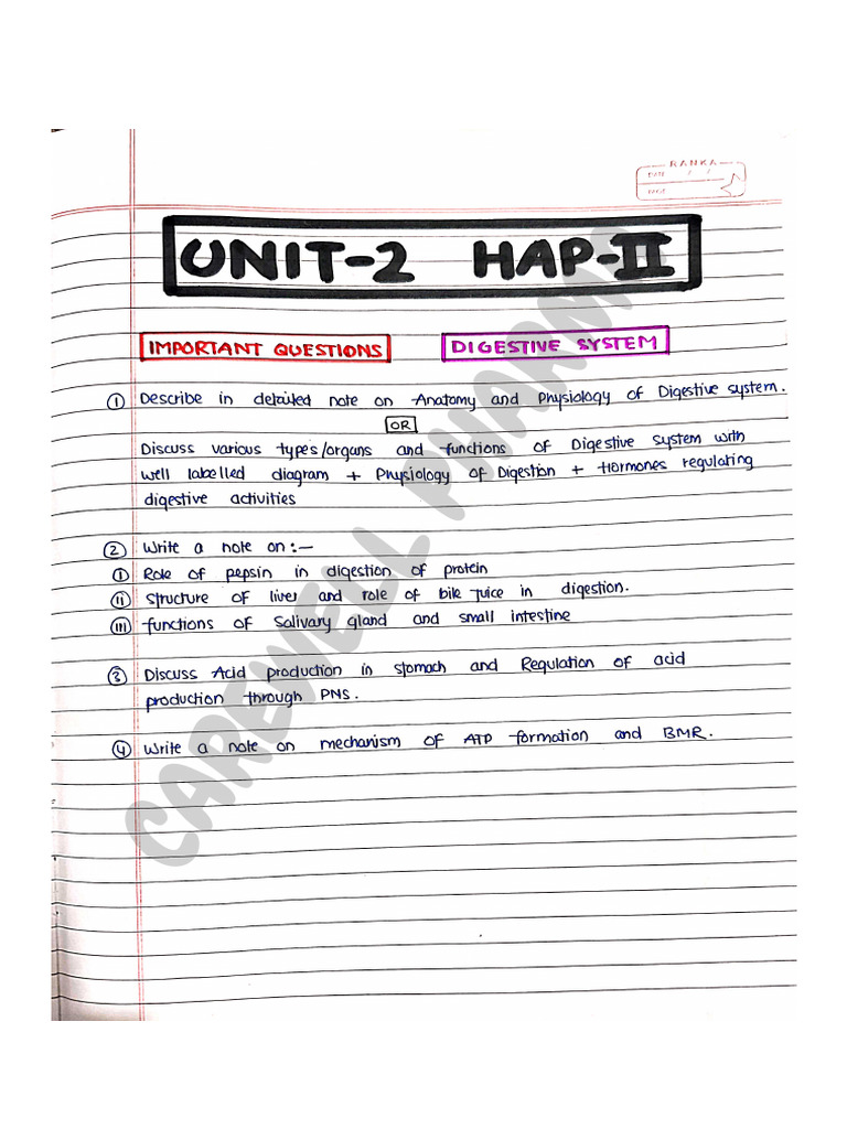 Unit 2, Human Anatomy and Physiology 2, B Pharmacy 2nd Sem, Carewell ...