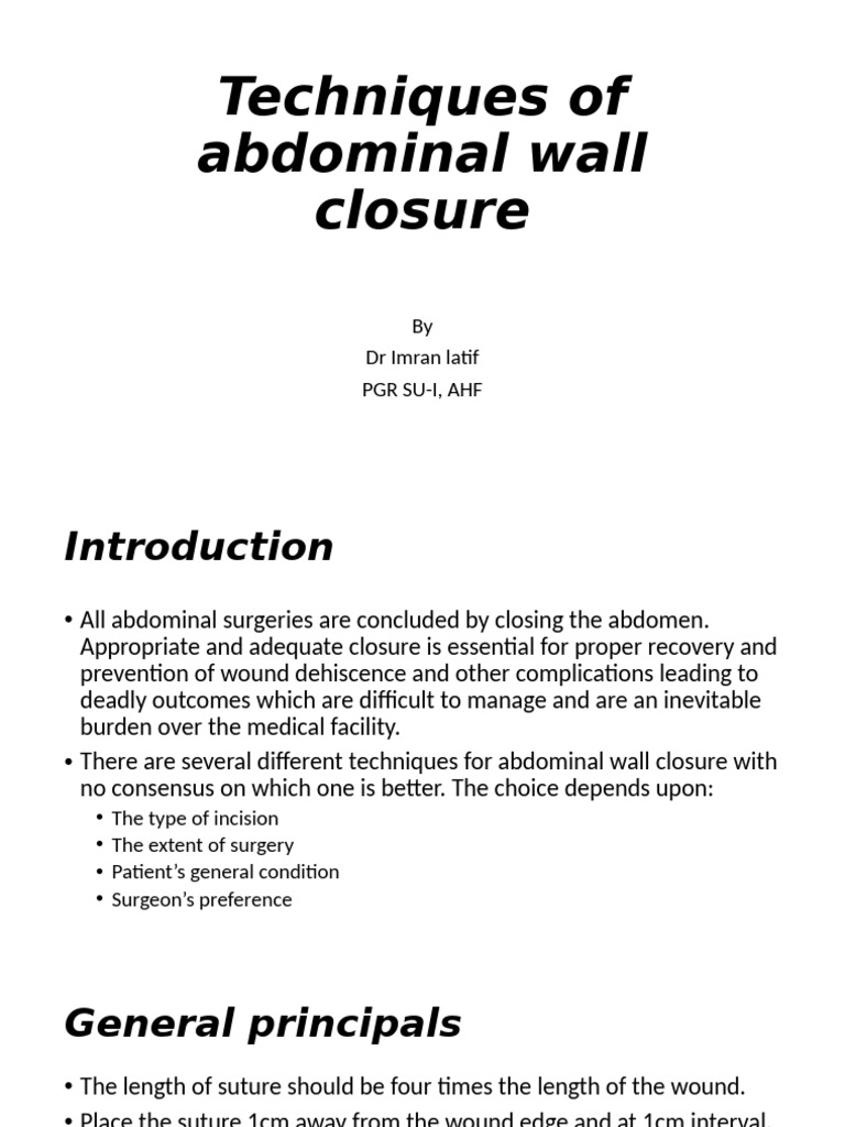 Abdominal Wall Closure | PDF