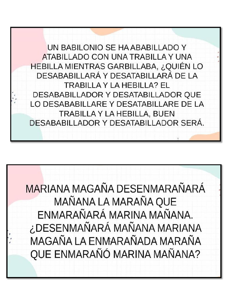 Trabalenguas | PDF