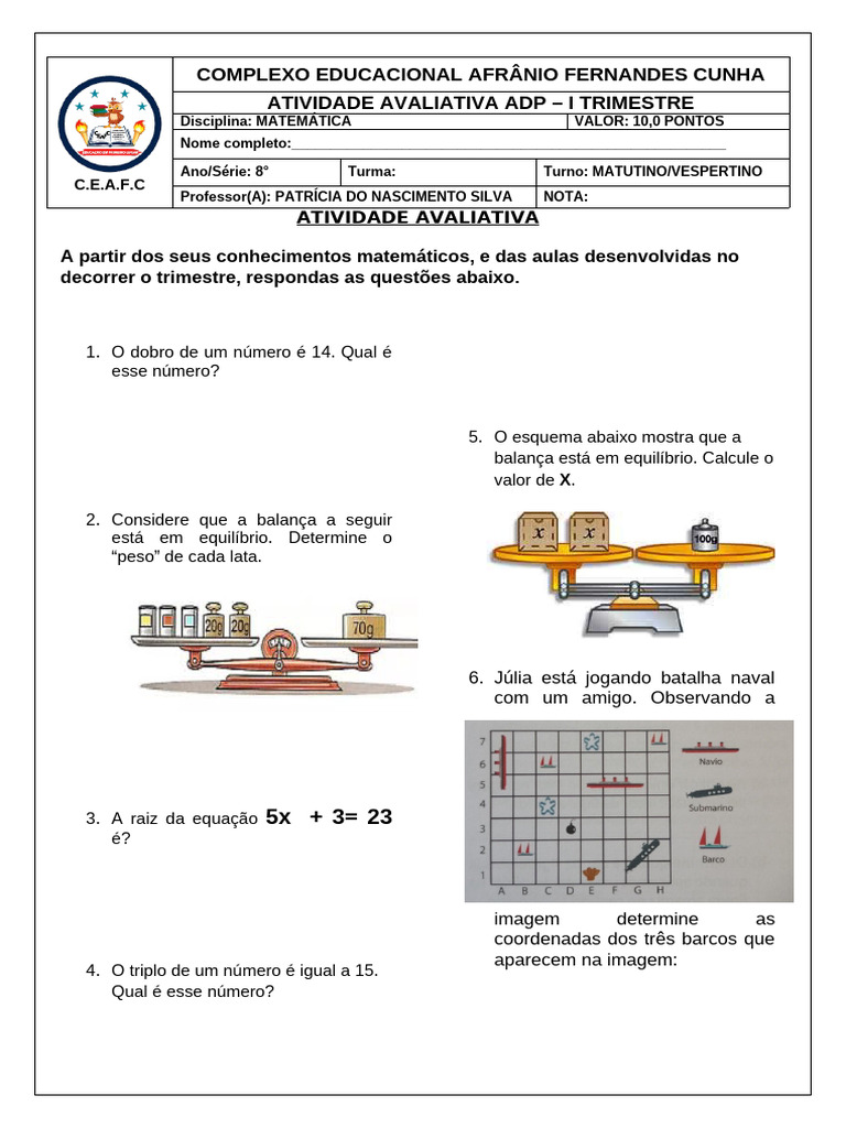 Dobro de um Número: Questões Matemáticas | PDF