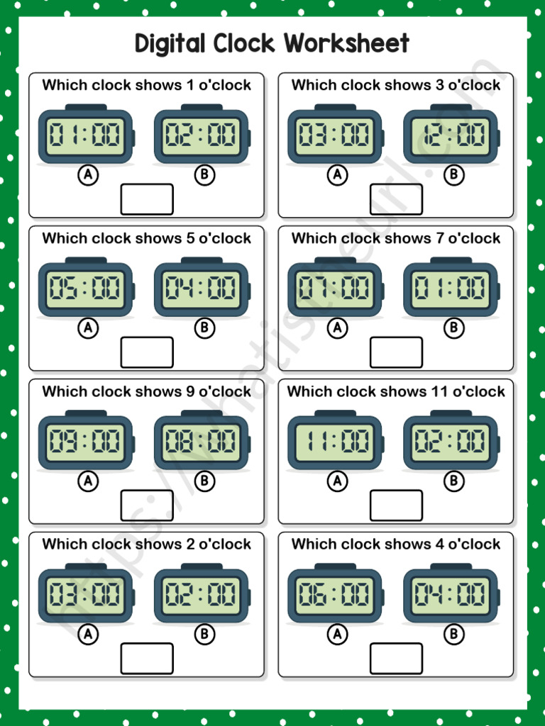 Digital-clock-worksheet-exercise-2 | PDF Digital-clock-worksheet-exercise-2 | PDF