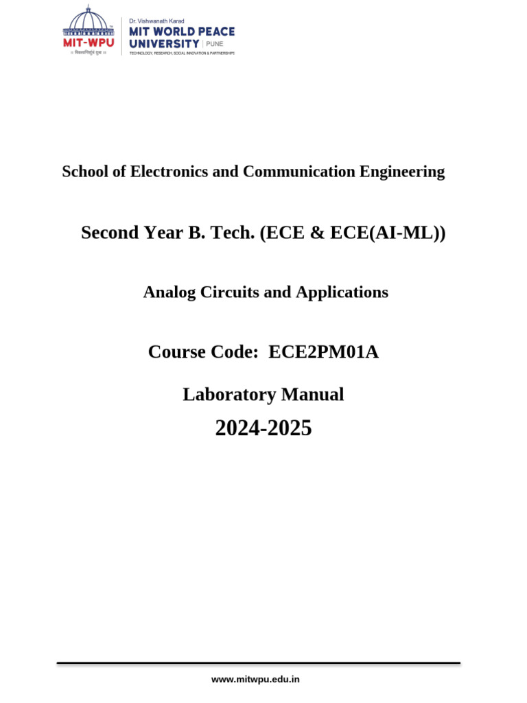 ACA Lab Manual - Expt - 1 and 2 | PDF