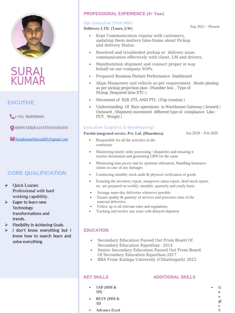Suraj Resume 9649306441 | PDF