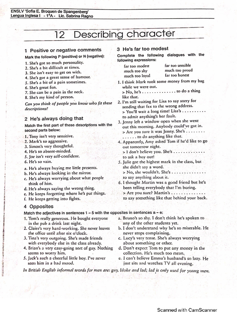 Describing Character | PDF