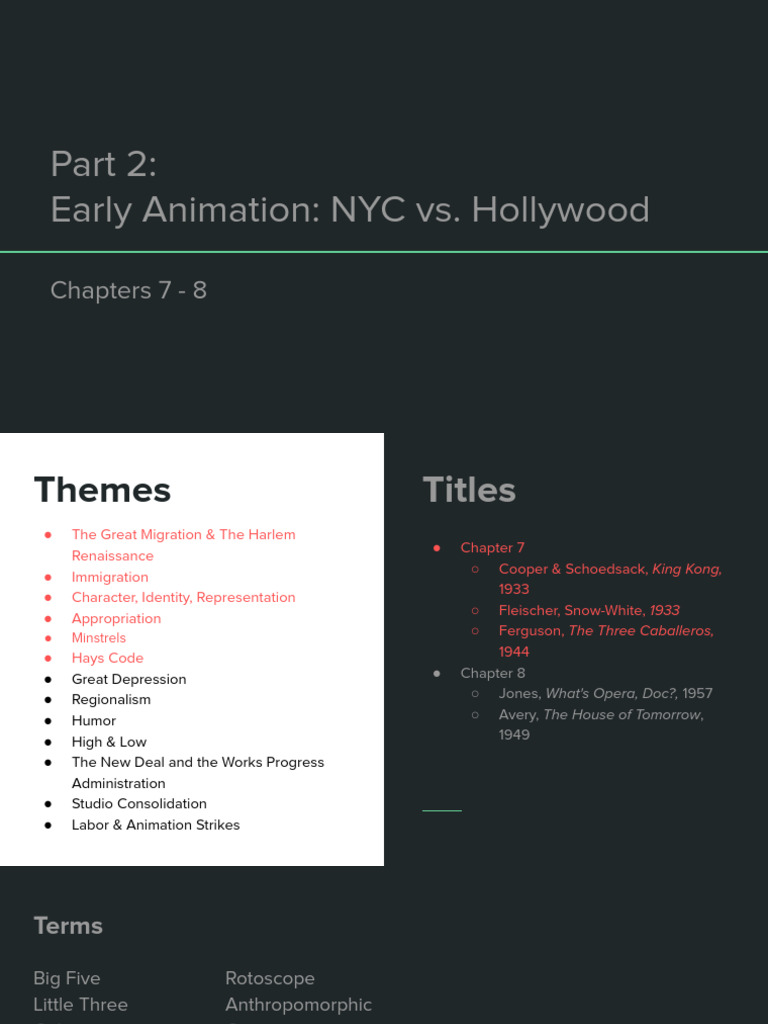 Early Animation - NYC Vs Hollywood | PDF