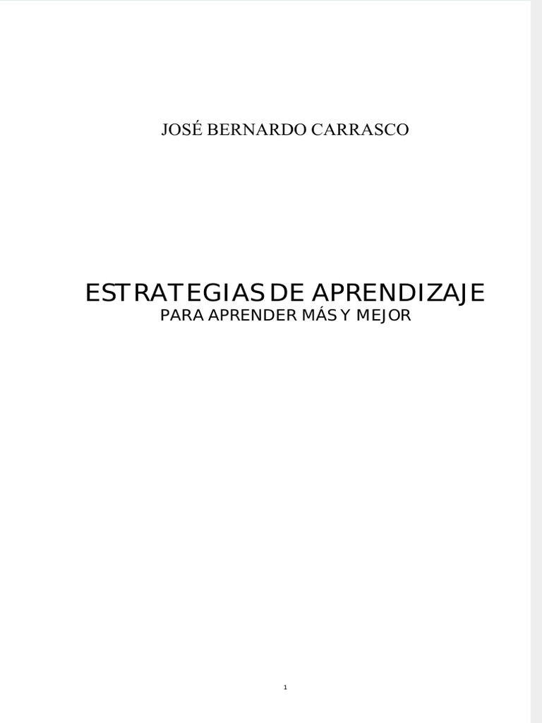 Jose Bernardo Carrasco Estrategias de Aprendizaje | PDF