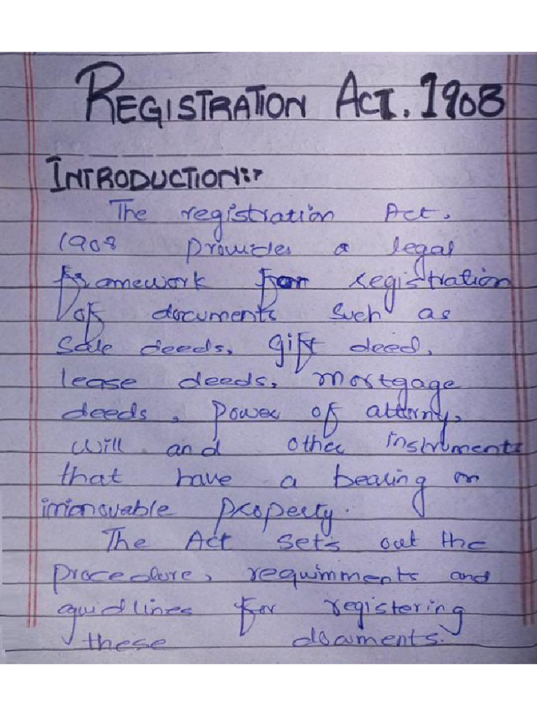 Registration Act 1908 | PDF