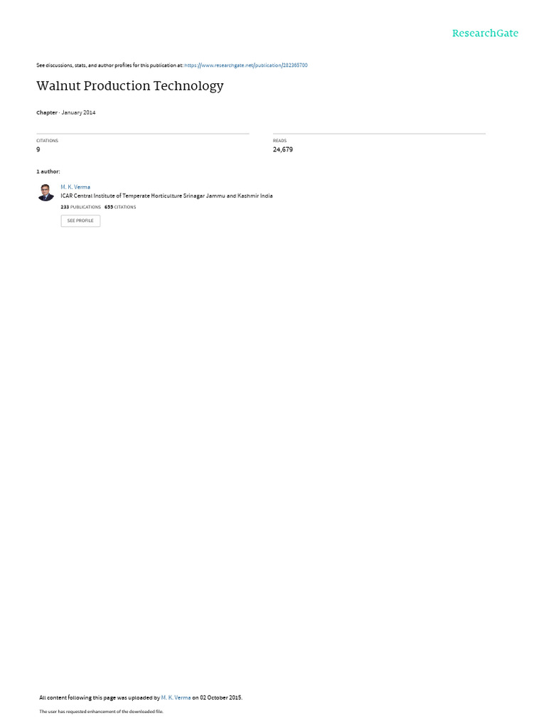 Walnut Production Technology Afghanistan Training | PDF