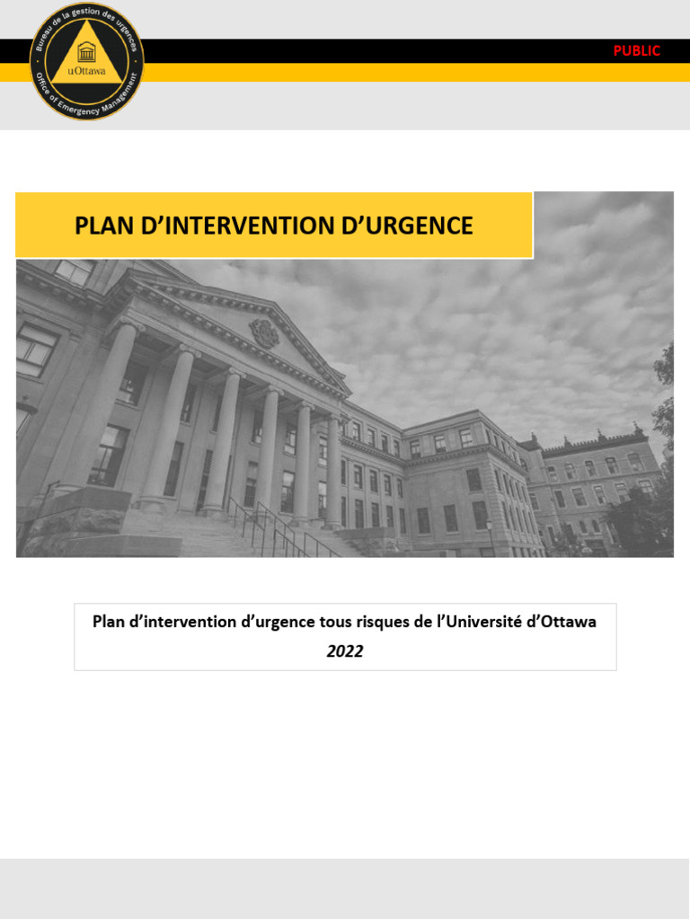 Plan D'intervention D'urgence Tous Risques 2022 (Public) | PDF