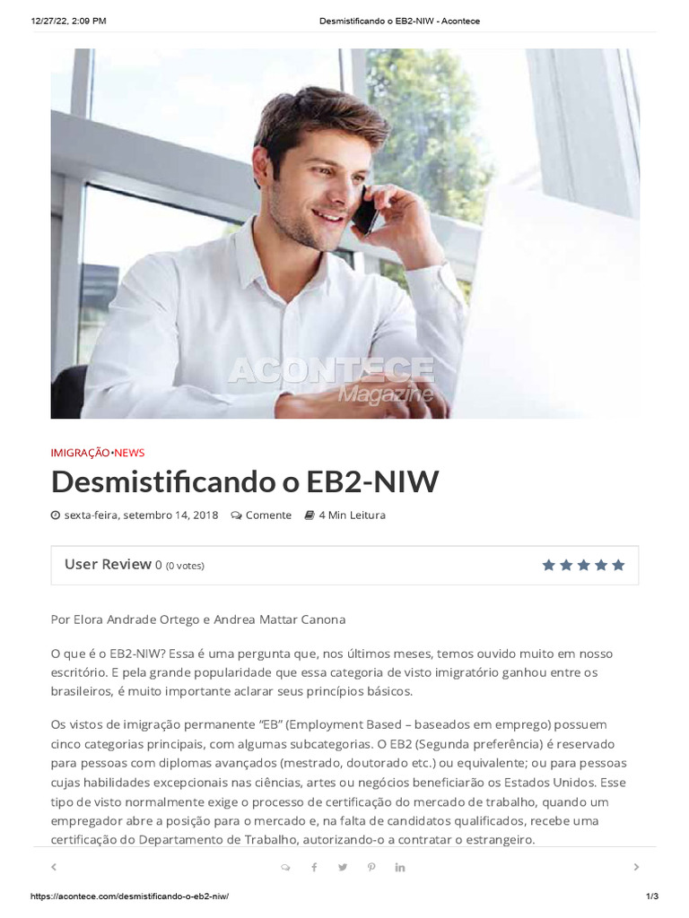Desmistificando o EB2-NIW | PDF