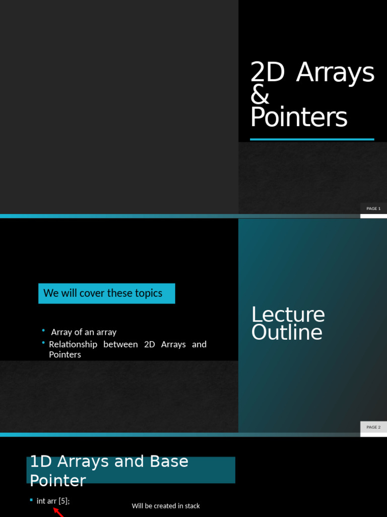 2D Arrays - Pointers | PDF
