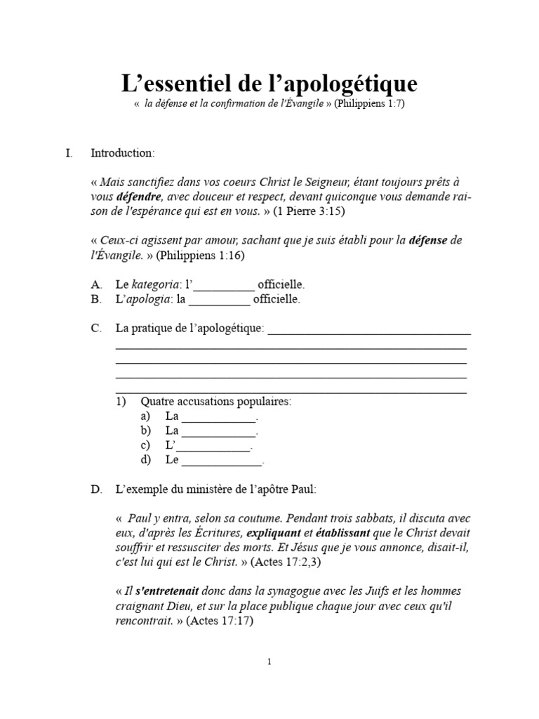 Apologetique | PDF