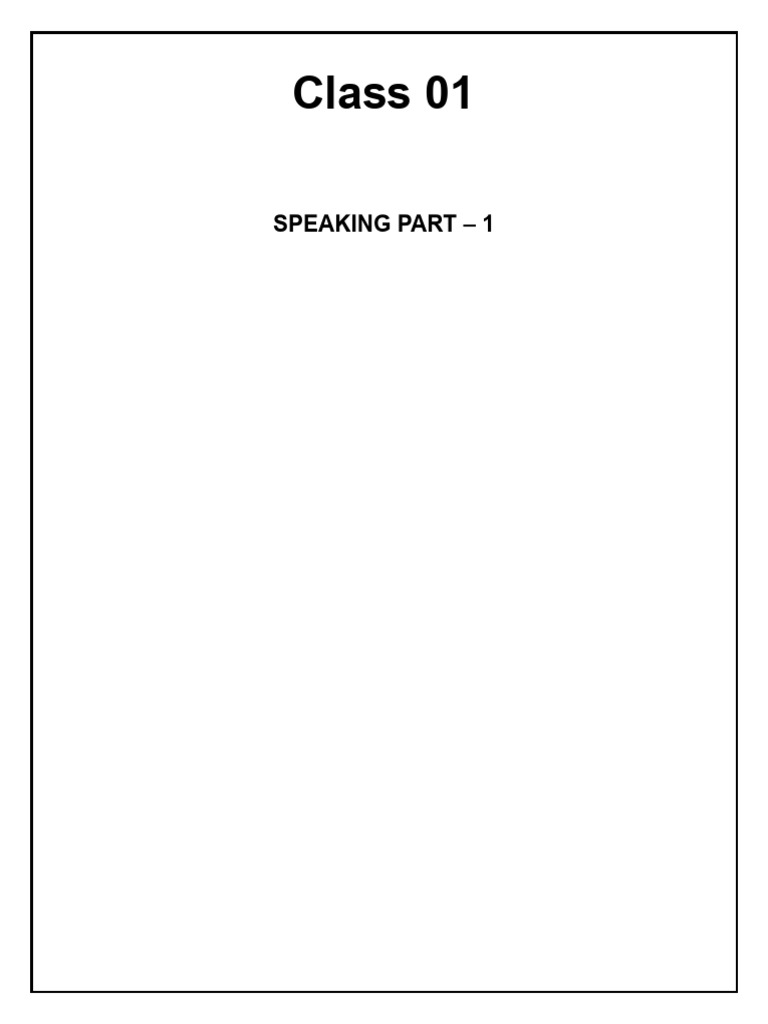 Speaking Class 1-2 | PDF