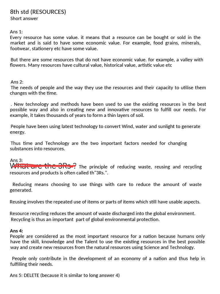 8th STD (RESOURCES) | PDF