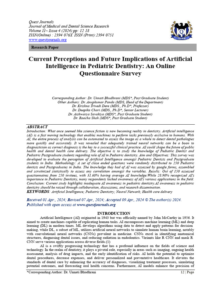 Current Perceptions and Future Implications of Artificial Intelligence ...