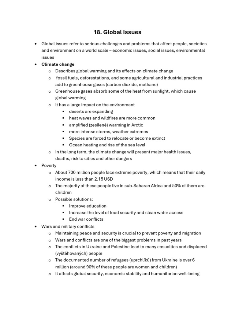 Global Issues 1 | PDF | Climate Change | Social Science