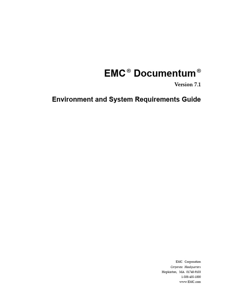 Docu50512 - Documentum 7.1 Environment and System Requirements Guide | PDF