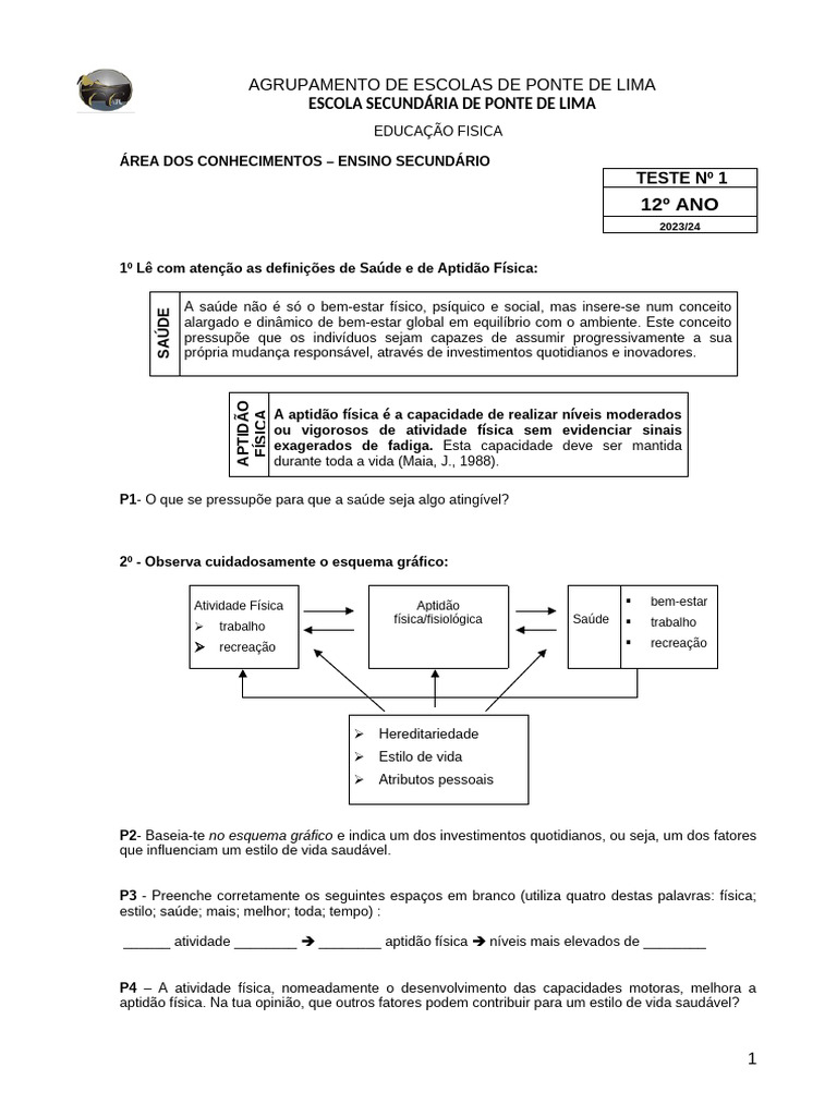 AEPL Ficha #1 10º Ano - Fatores | PDF