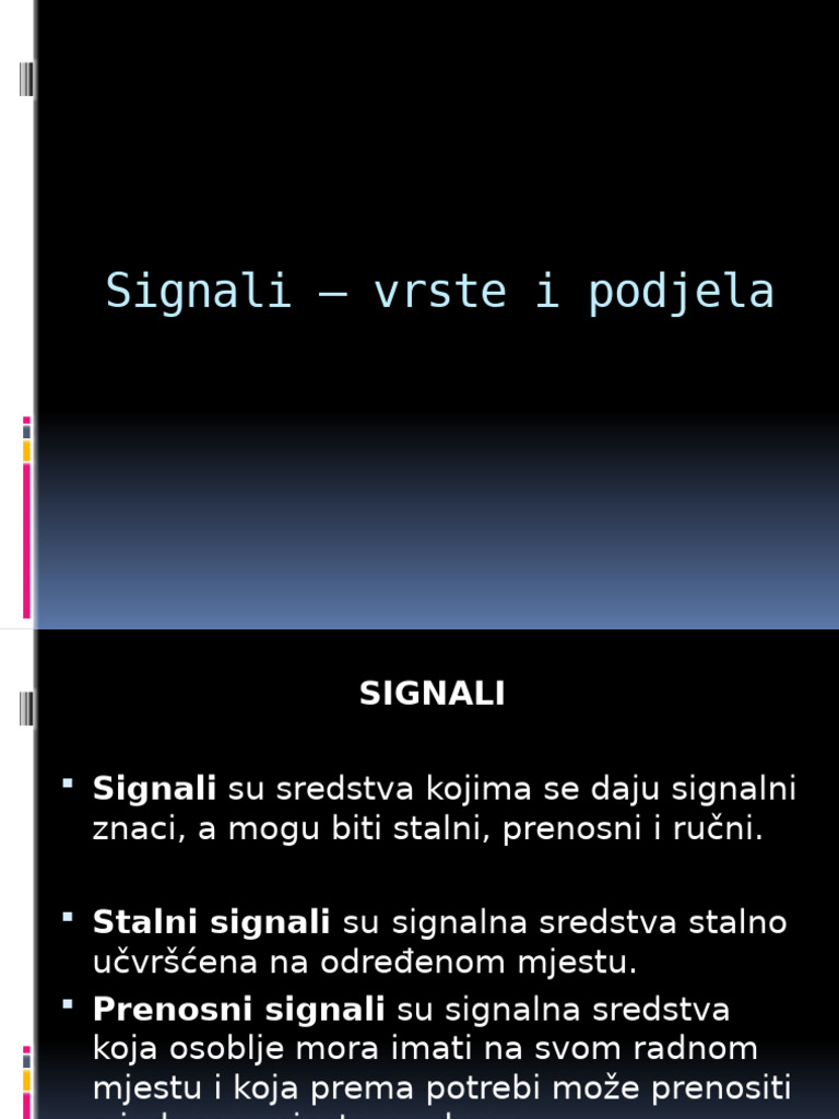 SIGNALI - Pojam I Podjela | PDF